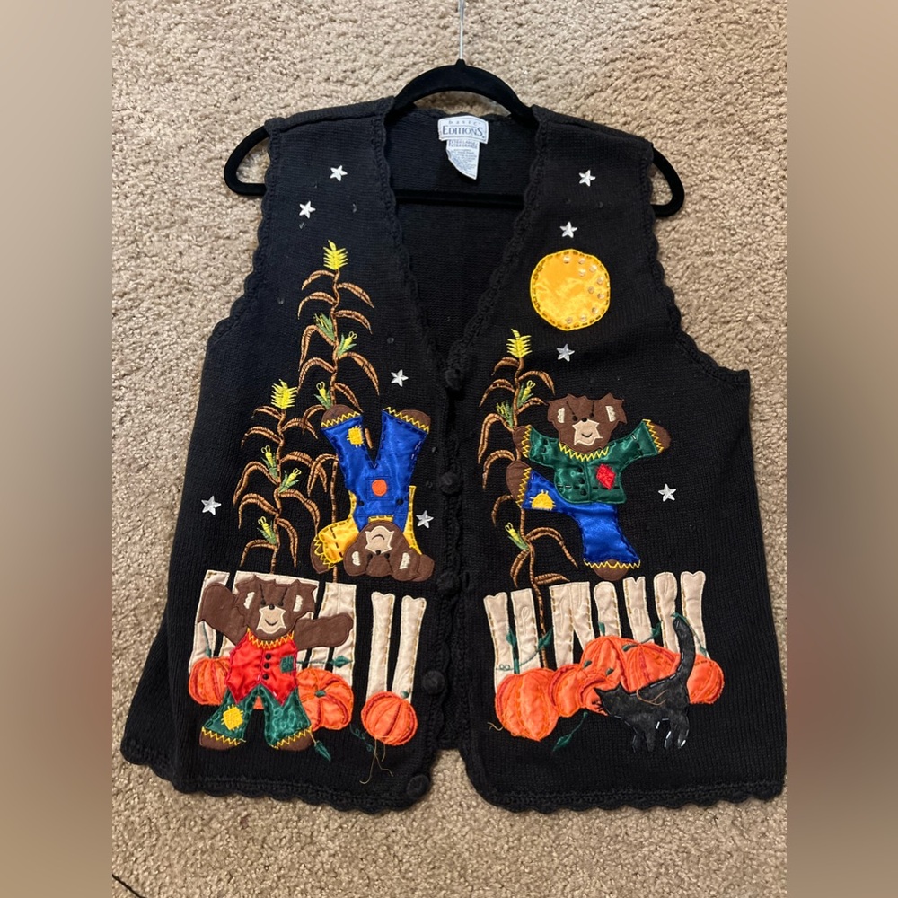 Vintage Basic Editions Teddy Bear Halloween Vest - Gem
